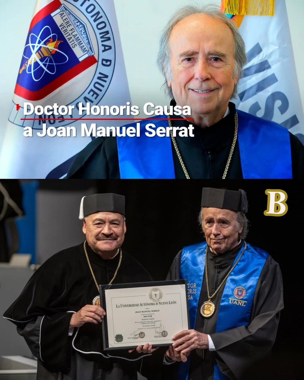Joan Manuel Serrat recibe la distinción de Doctor Honoris Causa, en ...