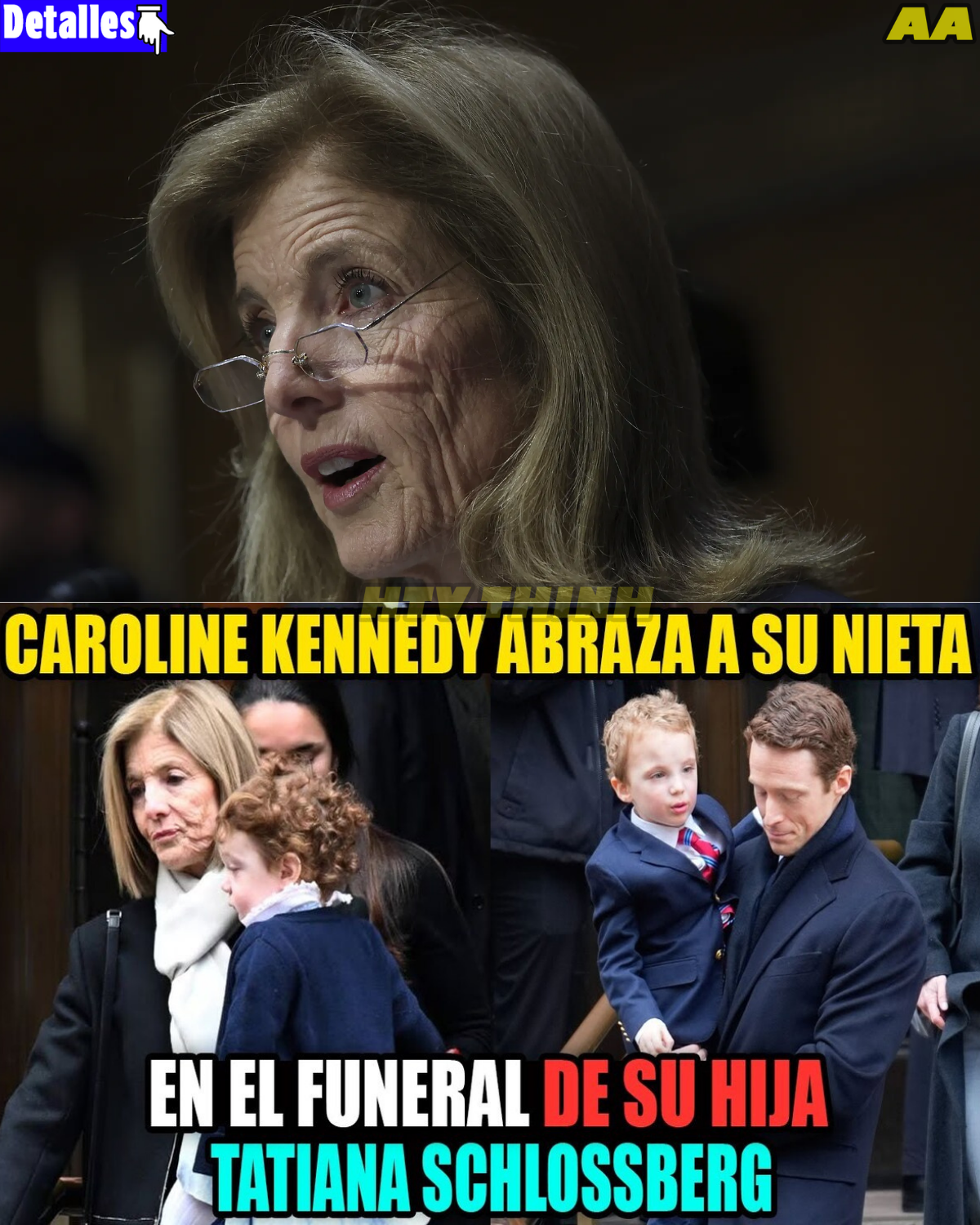 Caroline Kennedy abraza a su nieta en el funeral de su hija Tatiana ...